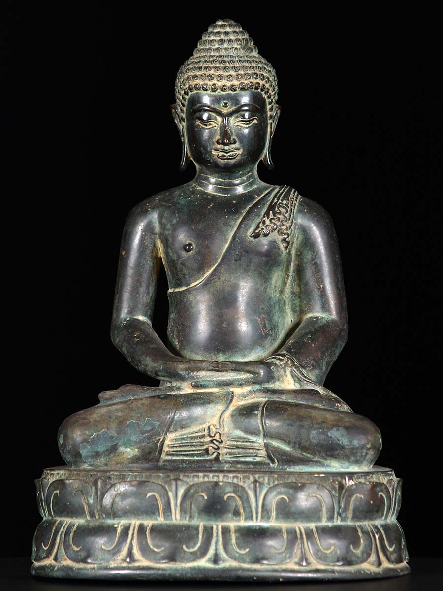 Dhyana Mudra Javanese Brass Buddha Statue (4bb3) Dhyana Mudra Javanese Brass Buddha Statue (4bb3)