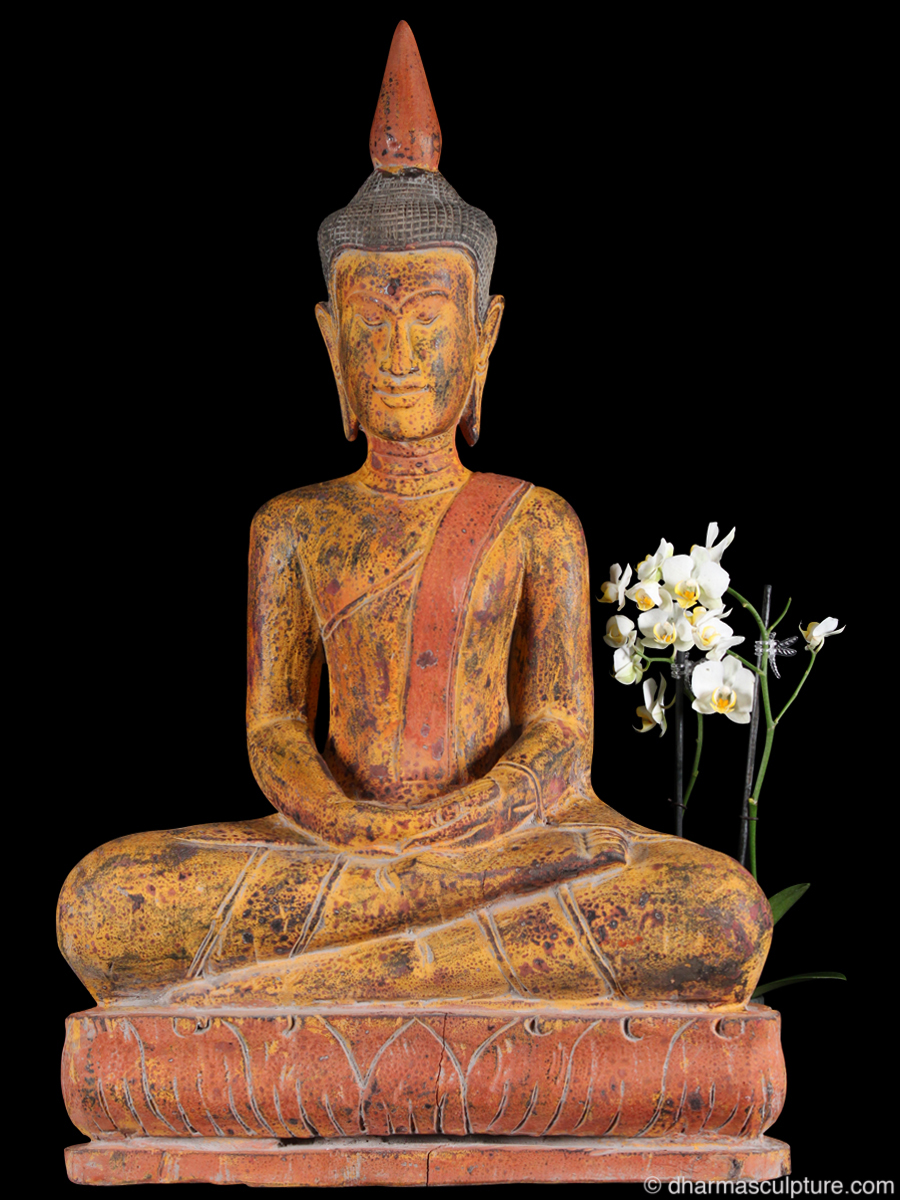 Saffron Meditating Cambodian Buddha Statue - Dharma Sculpture Blog ...